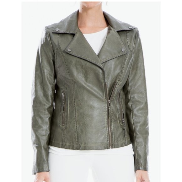 Max Studio | Jackets & Coats | Nwt Max Studio Washed Faux Leather Moto ...